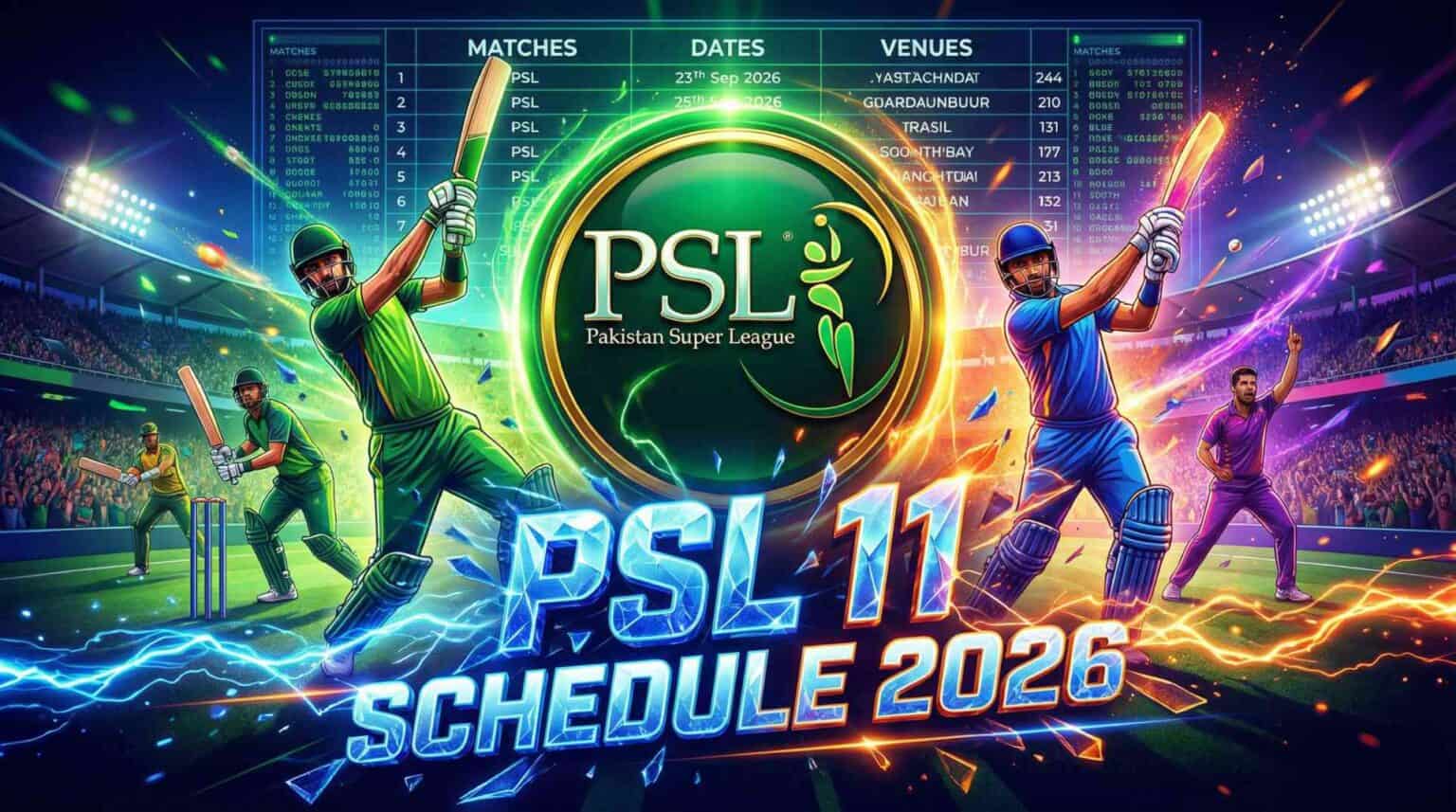 PSL 11 Schedule 2026 Complete Fixtures, Dates & Venues Revealed